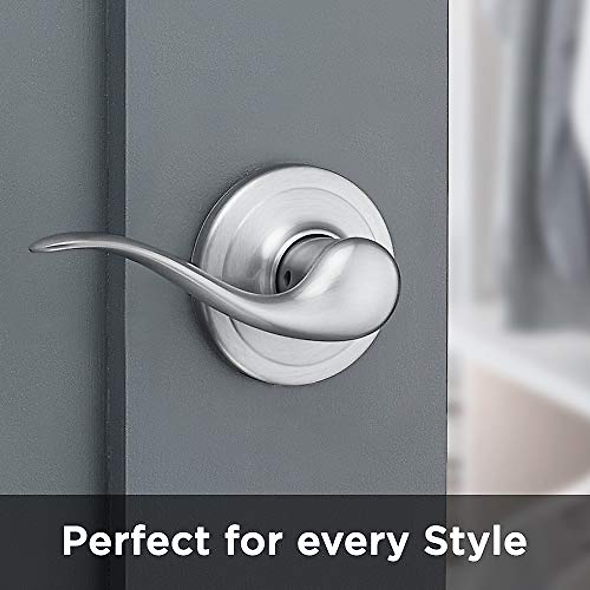 Kwikset Tustin Hall/Closet Lever with Microban Antimicrobial Protection in Satin Nickel