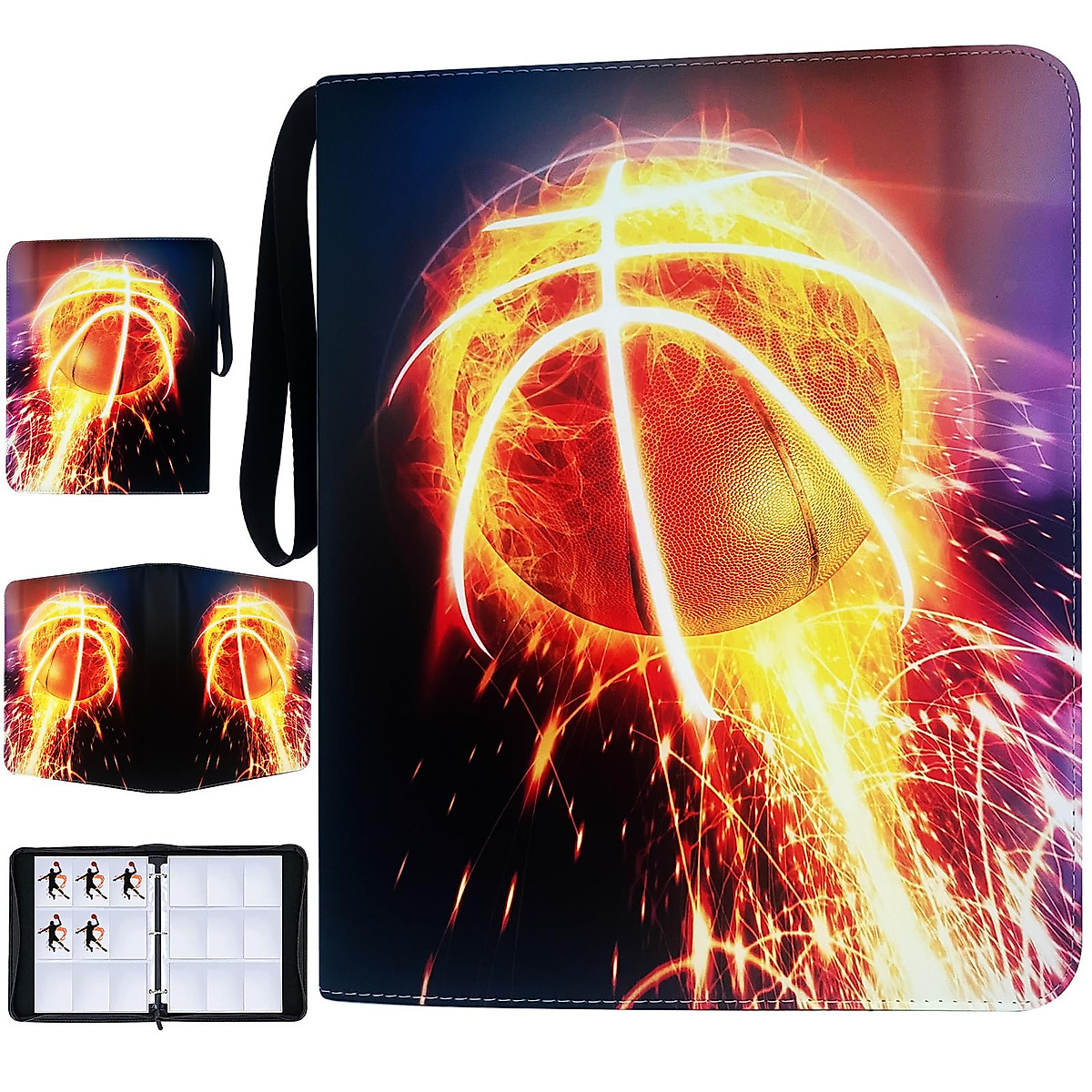 Basketball Card Binder with Sleeves, 900 Pockets Trading Card Holder Protectors Albums, Card Storage Organizer Case Compatible with Basketball Card and other Trading Cards