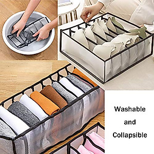 5 PCS Underwear Drawer Organizer Divider,Folable Closet Storage Drawer Divider Includes 6/7/7/11/11 Cell