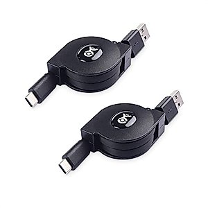 Cable Matters Short Retractable USB C Cable 3.3 ft (Retractable USB C to USB A, USB C to USB Cable)