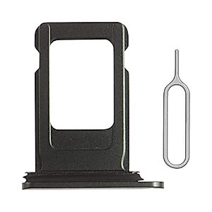 Perzework SIM Card Tray Holder Slot Replacement for iPhone XR (Black) with Waterproof Rubber Ring and Eject Pin (Single Sim Version)