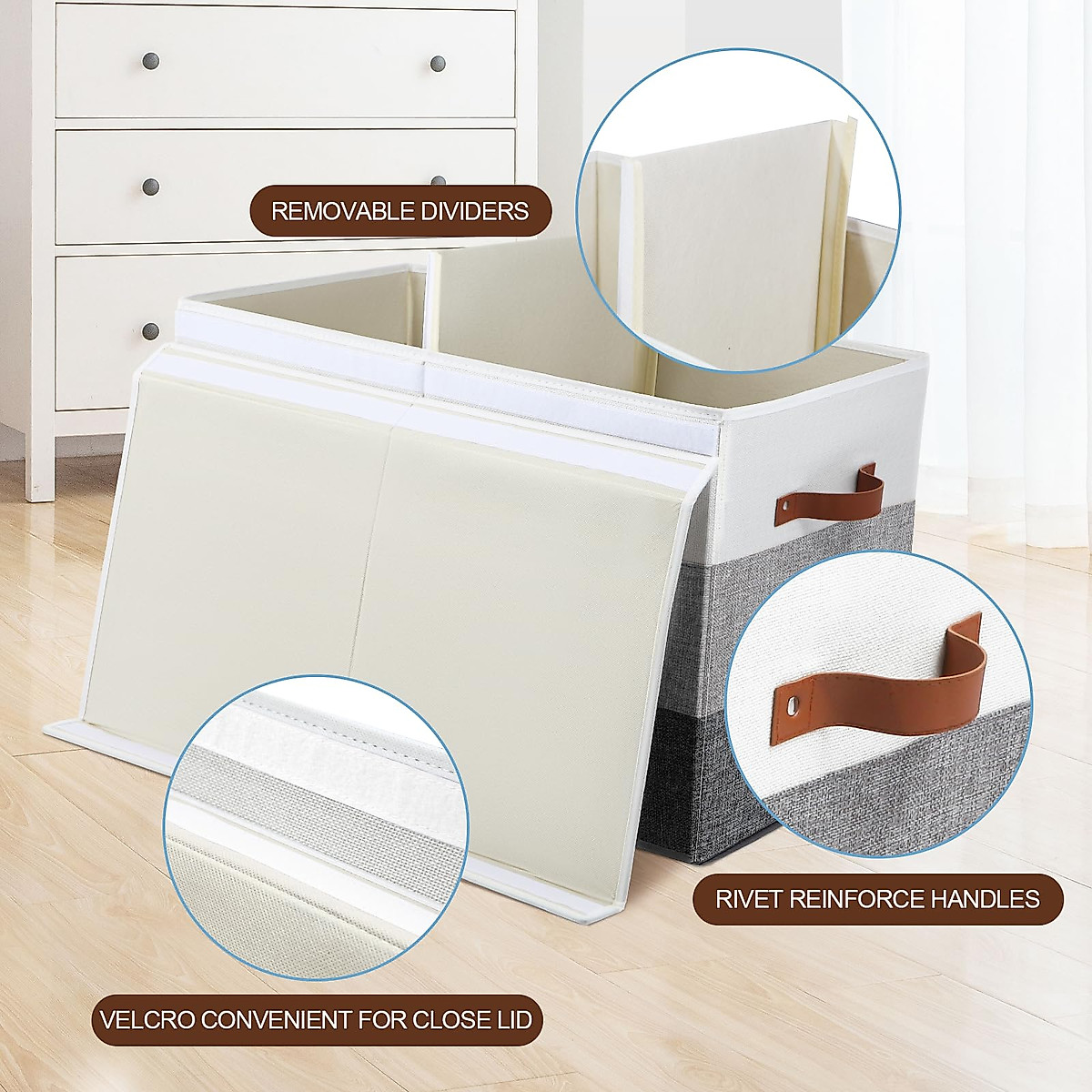 Mayniu Large Toy Box with Divider, Sturdy Toy Storage Chest Organizer Bin Basket with Lid for Kids, Boys, Girls, Nursery, Living Room, Bedroom, Playroom, Closet, 25"x13" x16"(Gradient Grey)