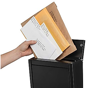 ARCHITECTURAL MAILBOXES 2580B-10 Chelsea Black Locking Wall Mount Mailbox, Medium, Black