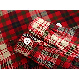 Kimocat Baby Boy Casual Suit 2pcs Cotton Long Sleeve Plaid Button-Down Shirt Pant Outfits Clothes Set (6/12M)
