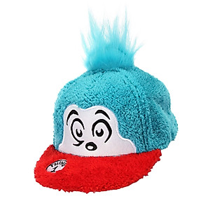 elope Dr. Seuss Thing 1 Costume Fuzzy Snapback Hat Standard Blue