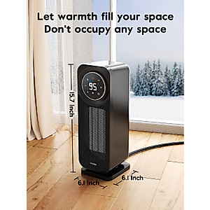 Givebest Space Heaters for Indoor Use, Touch Panel, 1500W Fast Heating Electric Heater with Remote, 5 Modes Quiet Heater with Night Light, Oscillating Heater with Thermostat for Bedroom, Office