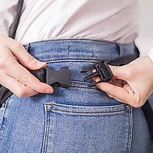 iServ 5 Pockets Black Waist Apron (22x13 inches). Clip-on Server Apron with Zipper pocket. Restaurant Half Aprons Waitress, Waiter, Server, Bartender, Barista, Money Apron, Check Holder, Organizer