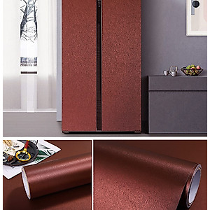 Maroon Metal Contact Paper 16" x 117" Peel and Stick Brushed Film Drawer Countertop Sticker Self Adhesive Shelf Paper Drawer Liner