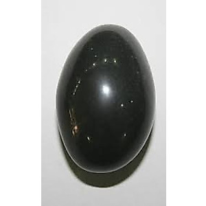 SoilMade Black Marble Shaligram, Oval Shape, Stone Made, Size Aprox 3cm and 60g, Pack of 1 Black Marble Shaligram in Box