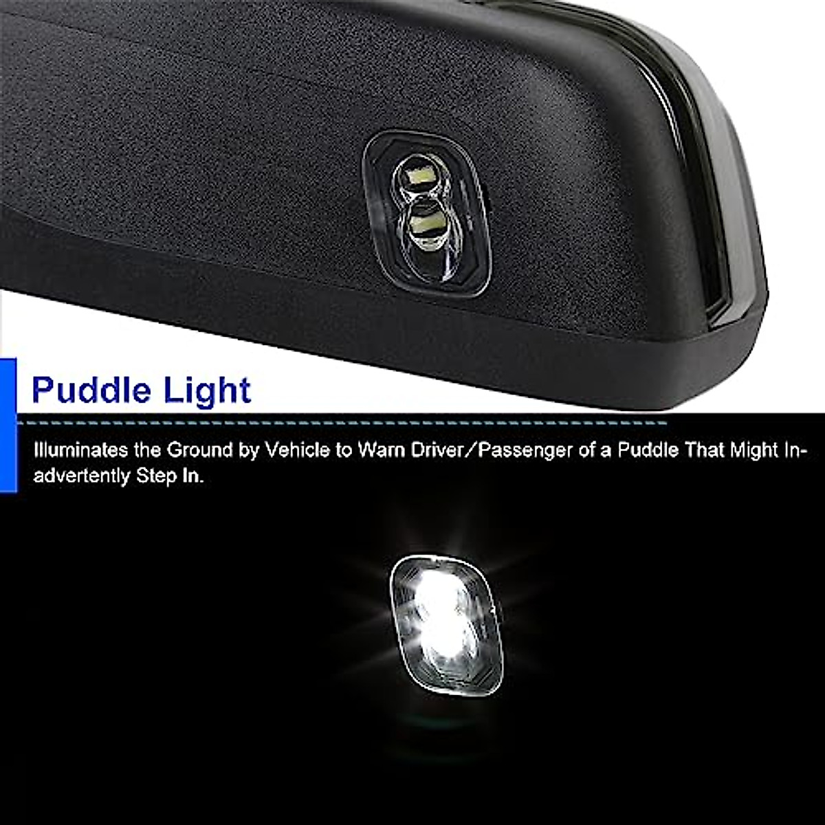 Spec-D Tuning Power Heated Tow Mirrors+Smoke LED Signal+Puddle 22Pin & 8Pin Compatible with Ford F150 2015-2018