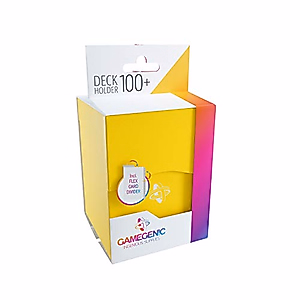 Gamegenic Deck Holder 100+ Casual Deck Box | Double-Sleeved Card Storage with Flex Card Divider | Premium Card Game Protector | Cobra Neck Technology | Holds up to 100 Cards | Yellow Color | Made