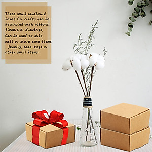 BadenBach 100 PCS Mini Kraft Gift Boxes,2.16 x 2.16 x 0.98,Small Cardboard Paper Jewelry Present Soap Coin Shipping Boxes for Valentine's Day,Festival,Small Business,Art Craft,Party Favors (Brown)