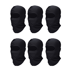 SATINIOR 6 Pcs Ski Mask Cover Full Face Mask Summer Face Covering Ice Silk UV Protection Balaclava Women Men Outdoor Sports(Black)