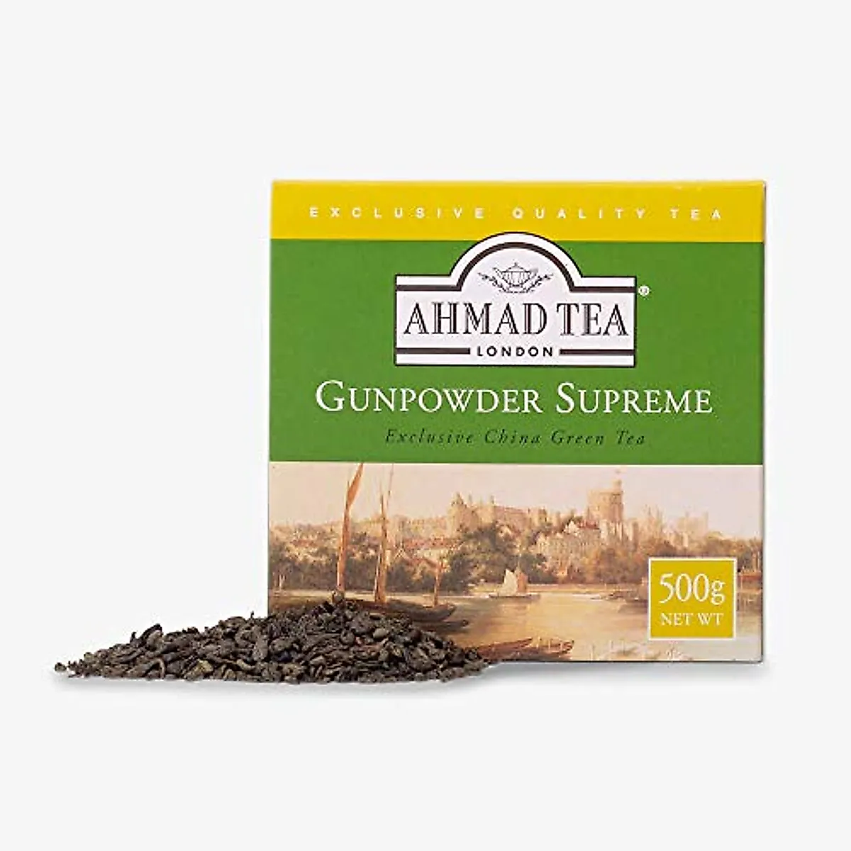 Ahmad Tea Green Tea, Gunpowder Loose Leaf, 500g - Caffeinated & Sugar Free