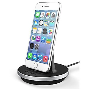 Encased iPhone 7 Charger Dock, Fast Charge Desktop Charging Stand (case Compatible) DockMate² MFI Certified Lightning Charger (Fully Adjustable Design) Aluminum/Black iPhone 8