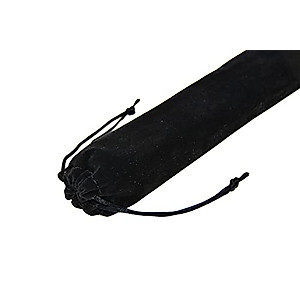 Amajiji Large Rave Folding Hand Fan Bag, Black Fabric Sleeve Hand Fan Protector Pouch Pocket Fan Bag Gifts Bag (4PCS)