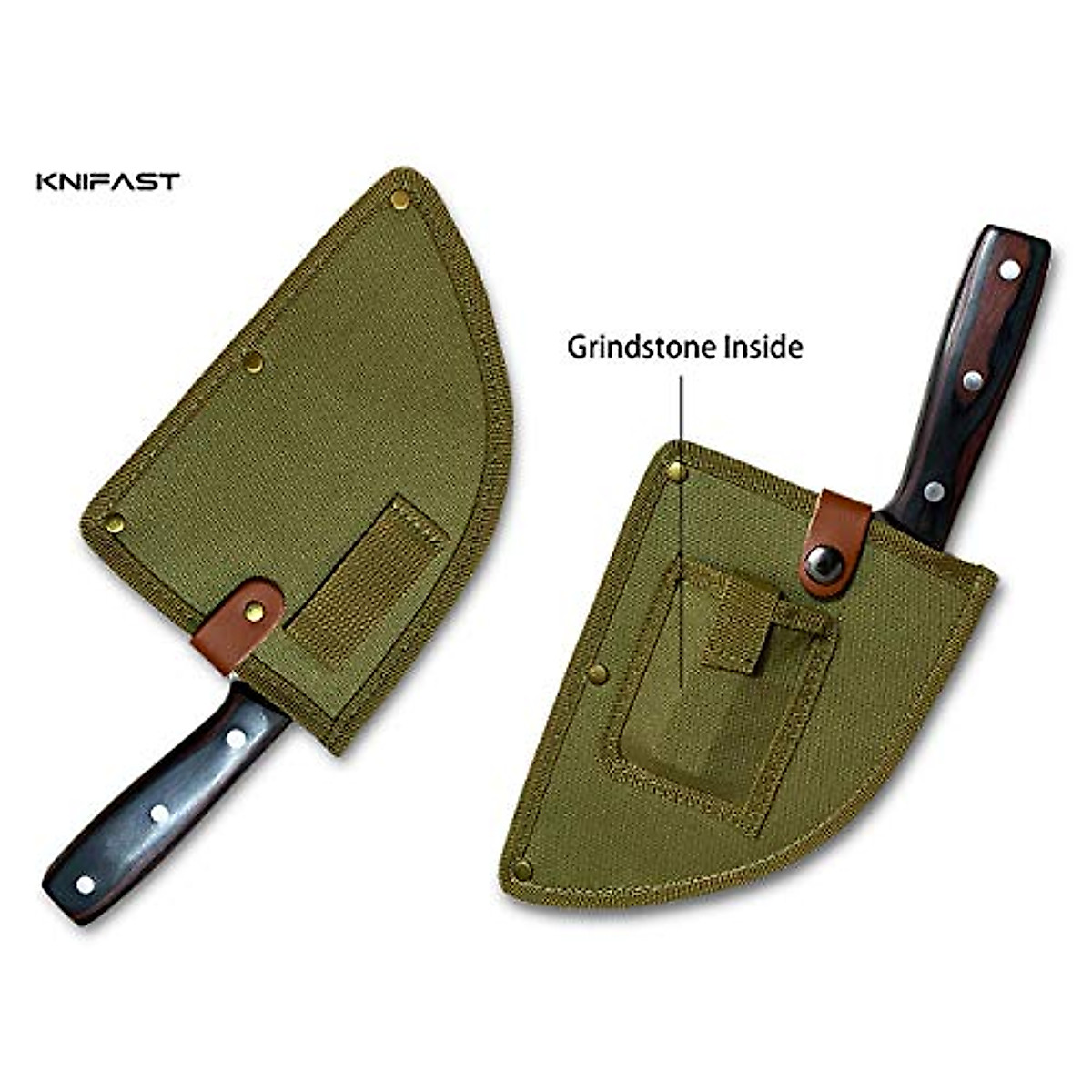 Handmade Forged Kitchen Butcher Knife Serbian Chef Knife Full Tang With Knife Stone Grinder