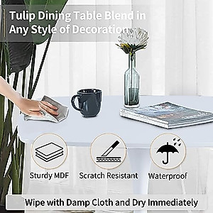 ANDORON Square Dining Table, 32 Inches Kitchen Tulip Table for 2-4 People with MDF Top and Metal Base, Modern Small Space Room Circle Table, End Table Leisure Coffee Side Table (32" - Square, White)