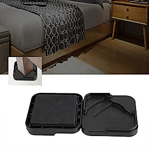 JEOZBM Bed Risers, 8PCS Nonslip Stackable Furniture Risers, Heavy Duty Furniture Risers Blocks for Sofa Table Couch Chair Bed (8.5-Black)