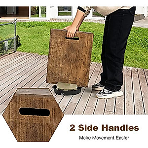 Renatone Fire Table Set, 50,000 BTU Rectangular Outdoor Propane Fire Pits w/ 16" Tank Cover Box, Waterproof Cover, CSA Certified for Patio, Balcony, Deck, Garden