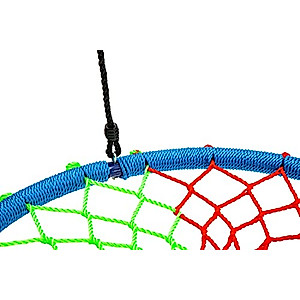 walsport 40” Spider Web Tree Swing Outdoor Saucer Tree Swing 330lb Weight Capacity Outdoor Swing for Kids Adults Extra Safe and Durable Easy to Install Red&Yellow&Blue&Green