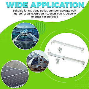 KUAFU Adjustable Solar Panel Tilt Mount Brackets Support up to 300W Solar Panel for Boats, RV, Roof on-Grid/Off-Grid Systems and Any Flat Surface Telescopic Bracket Solar Panel Pole Mount
