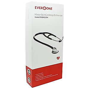 EverOne Professional Style Cardiology Stethoscope, Black, 27 Inch
