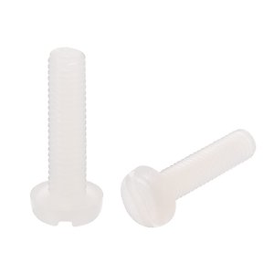 uxcell M3 x 25mm Nylon Machine Screws, Pan Head Slotted Screw Fasteners, 60pcs