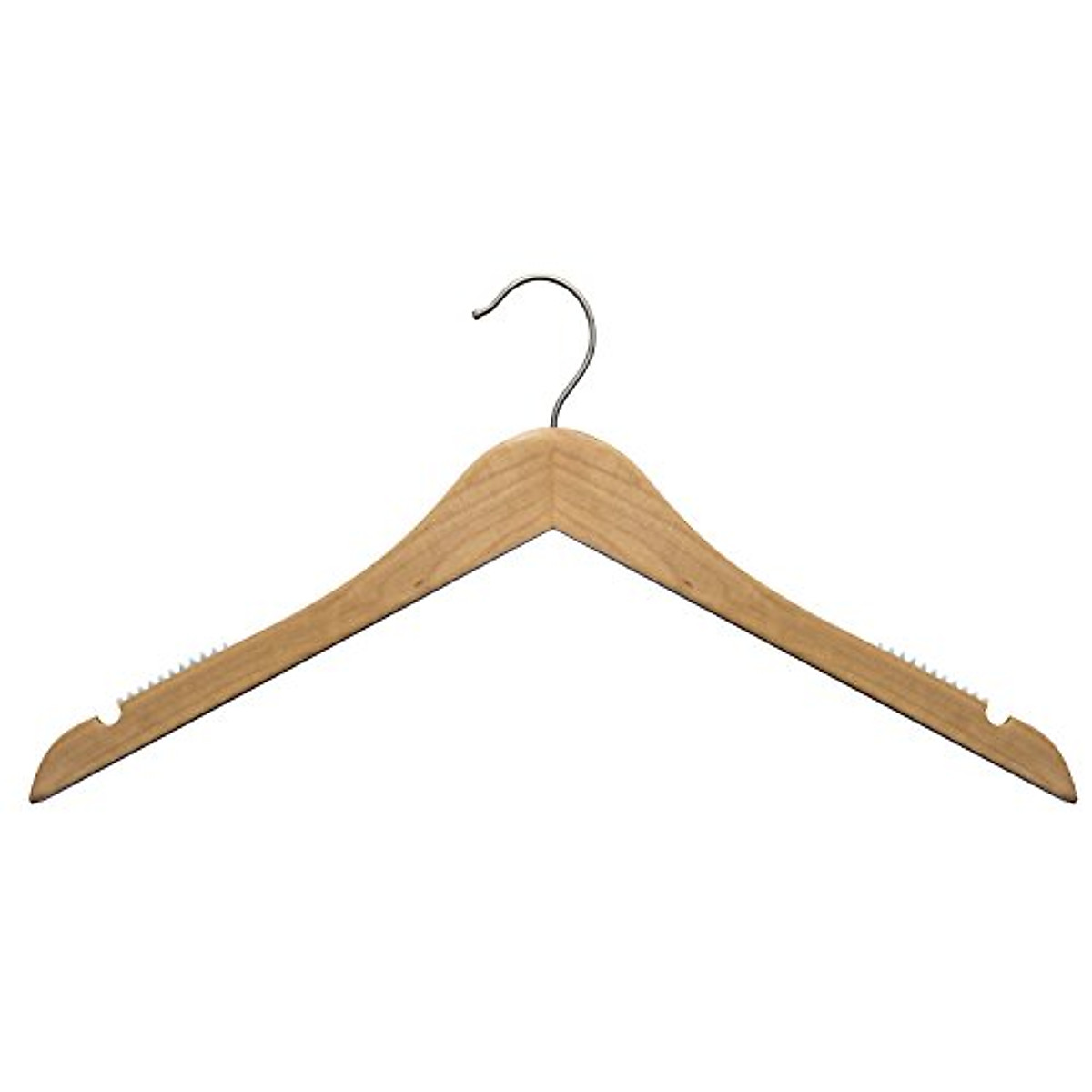 NAHANCO 20017HU Wooden Shirt Hangers, Nahanco Line", Home Use, 17", Low Gloss Natural (Pack of 25)
