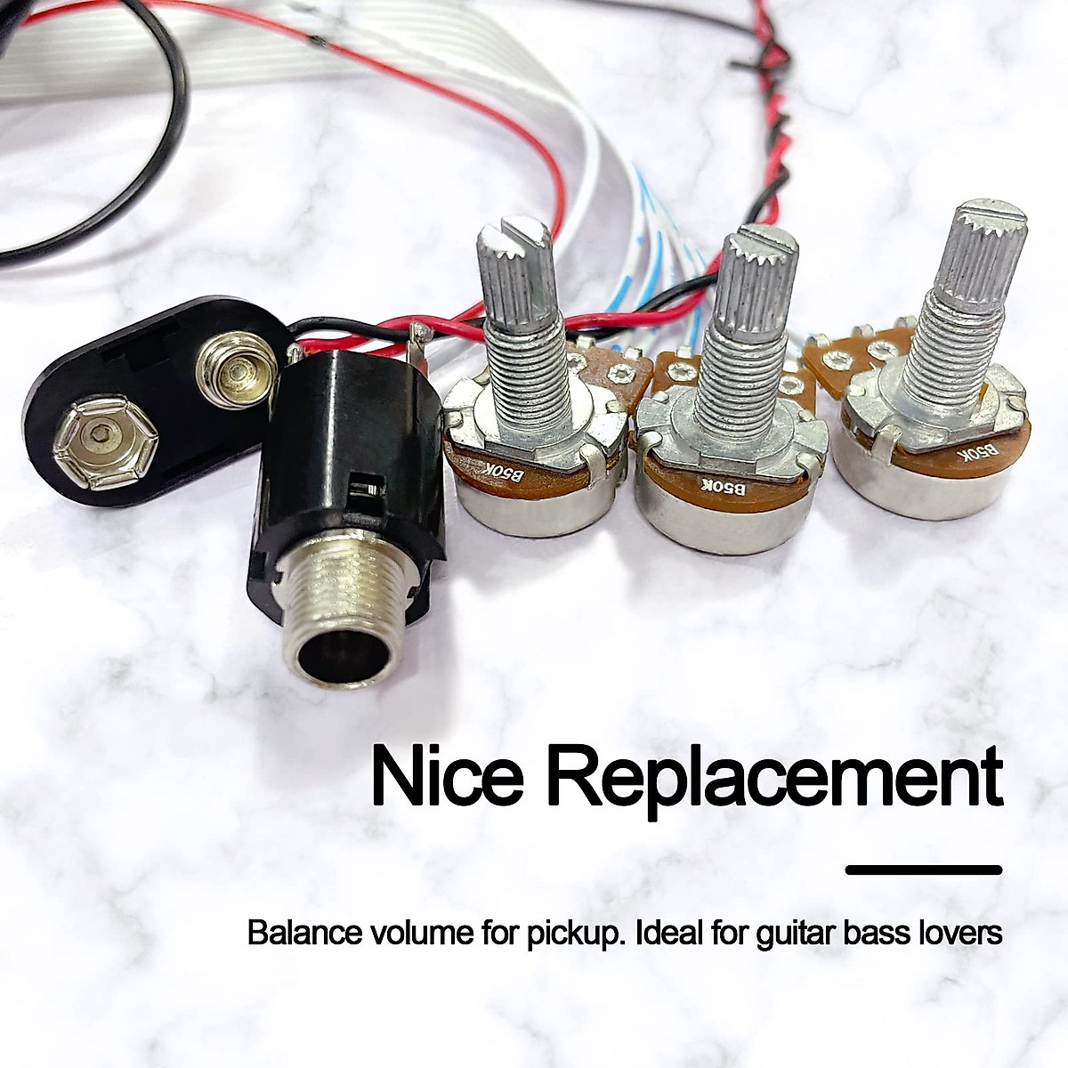 SAPHUE Pre-wired 3 Band Active Bass Circuit Active,EQ Equalizer Electric Bass Preamp Circuit