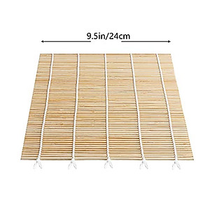 FUNGYAND Bamboo Sushi Rolling Mat with 2 Pairs of Chopsticks Natural Bamboo 9.5"x9.5" 2 PCS Sushi Making Kit