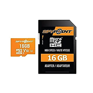 Spypoint 16GB Micro SD Card with SD Card Adapter, SDHC Class10 Memory Card for Trail Cameras (Pack of 2)