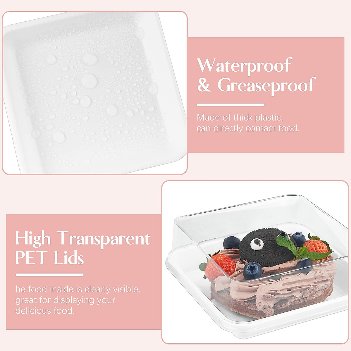 ZORRITA 50 Pack Plastic Charcuterie Boxes with Lid