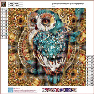 Cenda Diamond Painting Kits for Adults Kids, 5D DIY Owl Diamond Art Accessories with Round Full Drill for Home Wall Decor - 11.8×11.8Inches