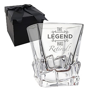 Osci-Fly The Legend Has Retired Handmake Whiskey Glasses - Creative Birthday Gifts for Men Women