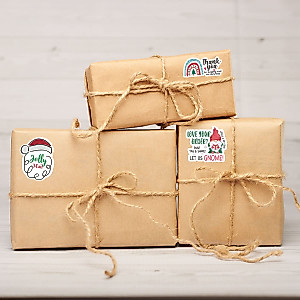 200 PCS Jolly Mail Cute Christmas Hat Stickers,Cute Small Business Envelopes Stickers for Business Packages/Handmade Goods/Bags,Christmas Theme Small Shop Business Stickers for Envelopes Seals