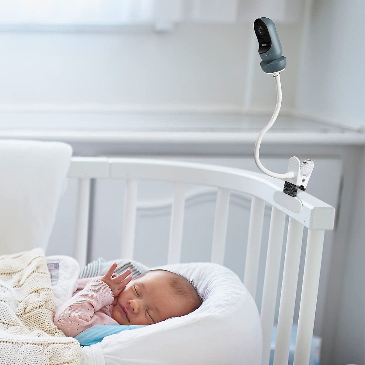 Baby Monitor Wall Mount for Owlet Cam 2 / Cam Smart, 360°Infant Baby Camera Holder/Shelf/Stand for Crib Nursery