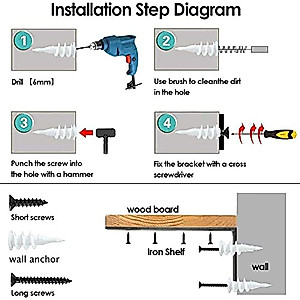 Shelf Brackets 10 Inch Wall Brackets L Brackets 8PCS Heavy Duty Brackets for Shelves Metal White Rustic Industrial Brackets for DIY Opening Shelves Project Hardware Included