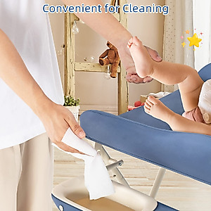 INFANS Portable Baby Changing Table, Folding Diaper Dresser Station with Wheels, Adjustable Height, Safety Belt, Drying and Storage Rack, Mobile Nursery Organizer Stand for Newborn Infant (Gray)