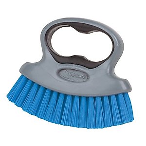 Carrand 92047 Two-Finger Loop Scrub Brush , Gray