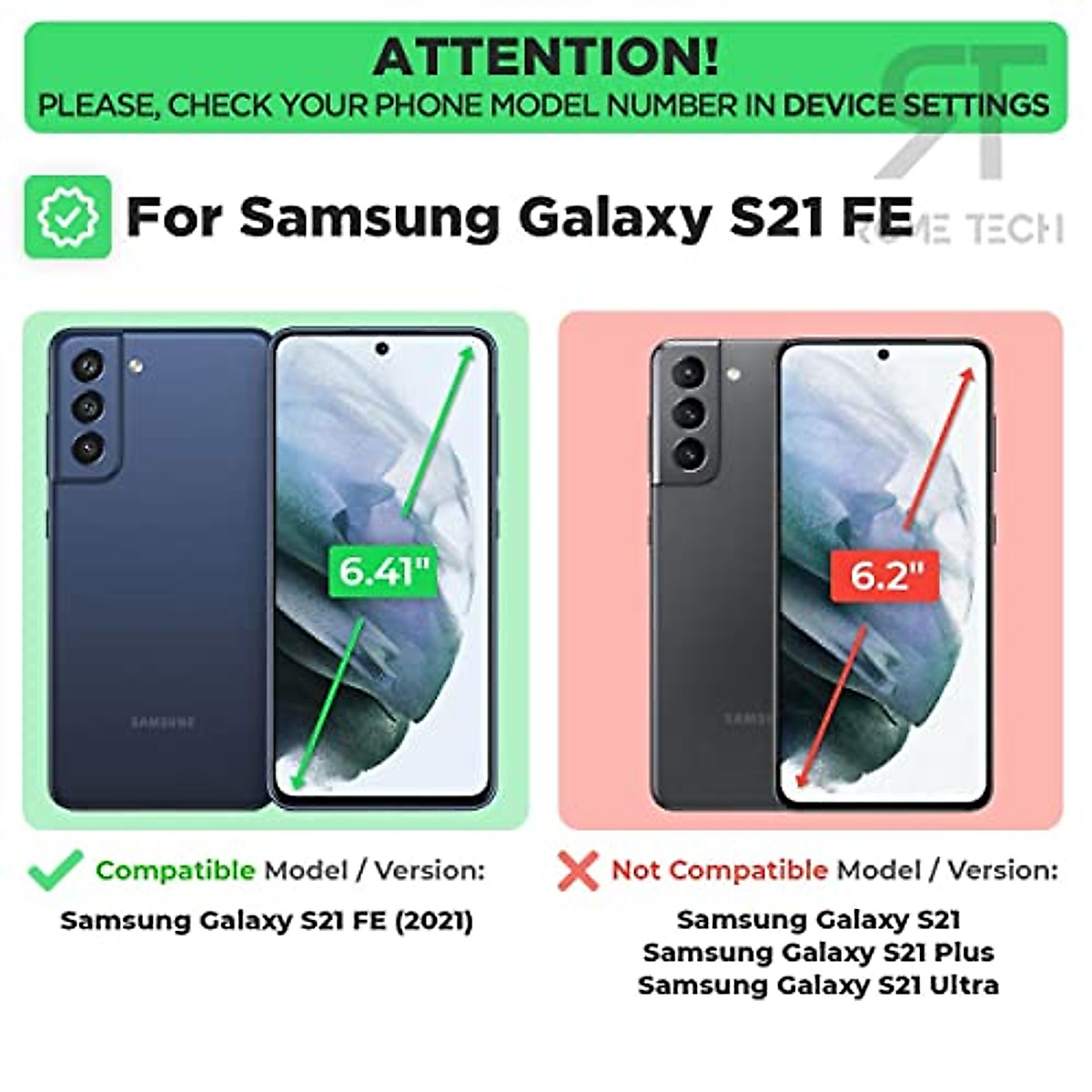 Rome Tech Belt Clip Phone Case for Samsung Galaxy S21 FE 5G [NOT for S21] Slim Heavy Duty Rugged Slide Hip Holster Cover with Kickstand Compatible with Galaxy S21 Fan Edition 5G - Black