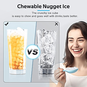 ZAFRO Nugget Ice Makers Countertop,45lbs/Day Pebble Ice Maker Machine with Self-Cleaning,24hrs Timer,LED Panel Sonic ice Maker with Ice Scoop and Ice Basket for Home/Bar/Party (Stainless Steels Black)