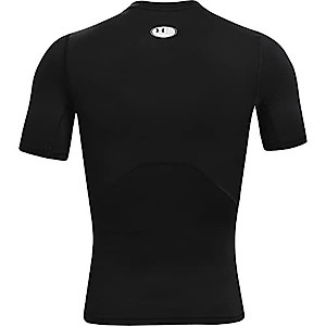 Under Armour mens Armour Heatgear Compression Short-sleeve T-shirt , Black (001)/White , Small