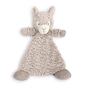 DEMDACO Luna The Llama Soft Brown 13 x 10 Polyester Fabric Plush Baby Rattle Blankie
