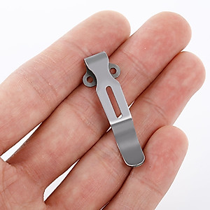 Deep Carry Pocket Clips with 2 Pieces Screws, Stainless Steel Pocket Knife Clip Replacement for Benchmade Bugout 535 and More, Anodized Finish (Stone Wash)