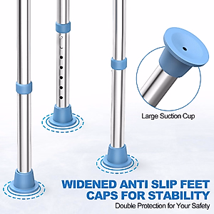 Medhelp Shower Stool for Bathtub, FSA/HSA Eligible Stainless Steel Shower Chair for Inside Shower, Tool Free Assembly, Adjustable Anti Slip Bath Seat, Padded Shower Bench for Elderly Handicap Seniors