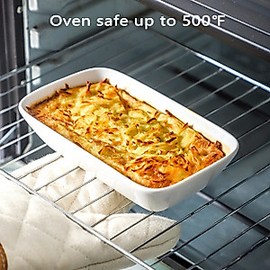 XINLTC 13.5oz Ceramic Baking Dish Set of 4, 7×4.3 inch Rectangle Baking Dishes, Porcelain Ramekins Oven Safe, Creme Brulee Souffle Baking Ramekin Dishes, Small Baking Dish for Air Fryer