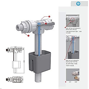 Fill Valve Delta European Side Mount Toilet, Water line inside toilet Valve by NuFlush
