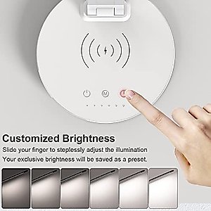 Vansuny LED Desk Lamp with Wireless Charger USB Charging Port Touch Control Dimmable Office Lamp 1h Timer 5 Color Modes 6 Brightness Levels Eye-Caring Table Lamp for Home Office Bedroom White