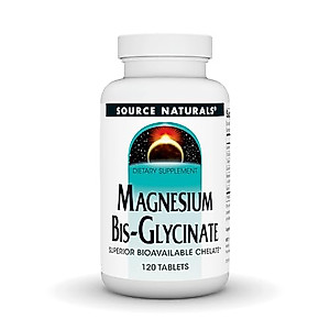 Source Naturals Magnesium Bis-Glycinate, Supports Cardiovascular and Muscle Health* - 120 Tablets
